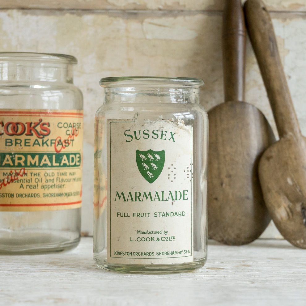 Old Sussex Marmalde Jars with Original Paper Labels – Goose Home and Garden