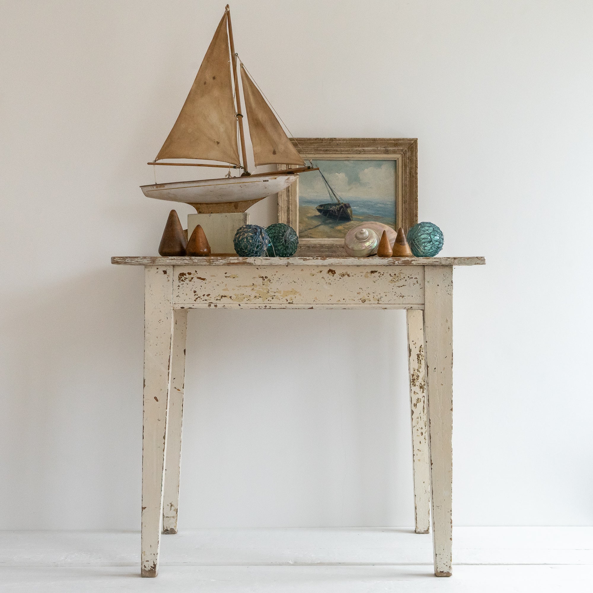 Original White Painted Side Table – Goose Home and Garden