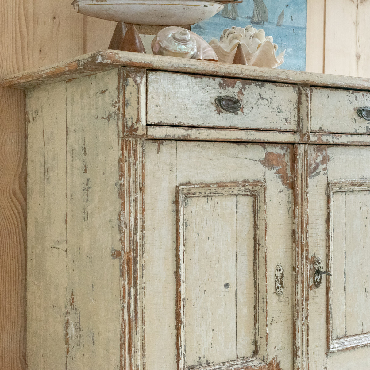 Rustic Original Cream Painted Cupboard – Goose Home and Garden