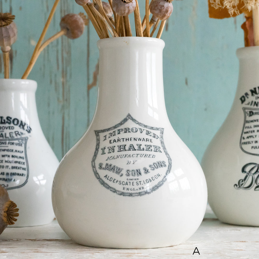 White Ironstone Inhaler Pot #2 – Goose Home and Garden