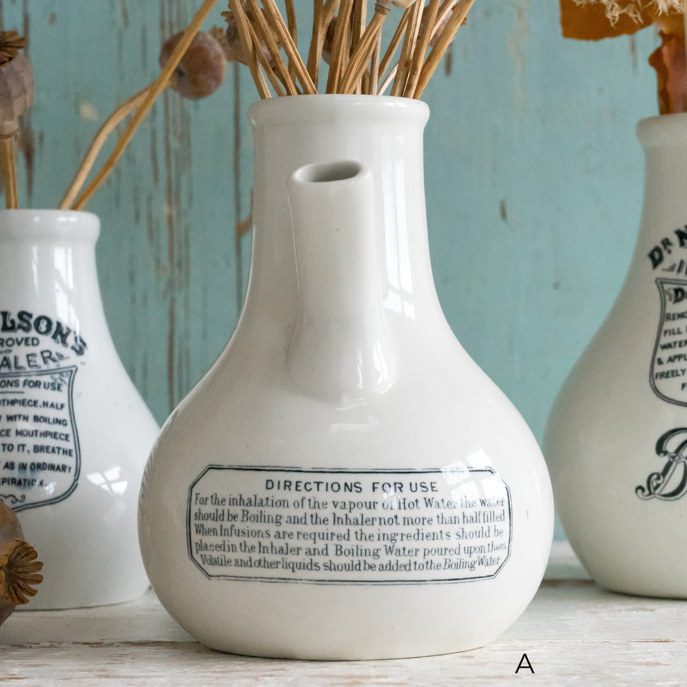 White Ironstone Inhaler Pot #2 – Goose Home and Garden