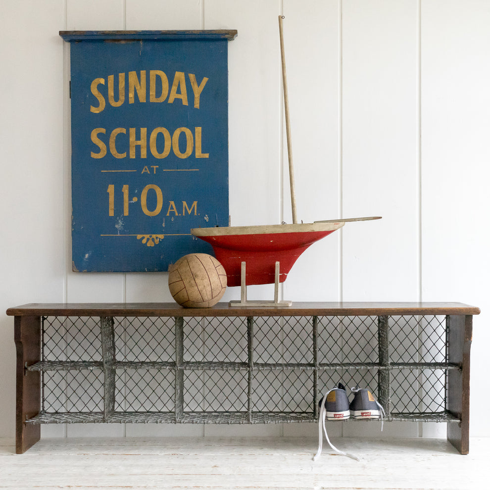 Vintage School Shoe Rack Bench – Goose Home and Garden